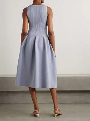 SELF-PORTRAIT Crystal-embellished Ribbed Midi Dress