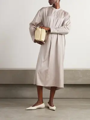 Carven Silk Midi Shirt Dress