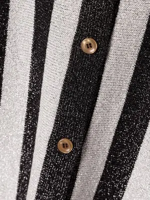 BODE Grandstand Metallic Striped Cardigan - Black