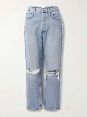 AGOLDE 90s Distressed Mid-rise Straight-leg Jeans