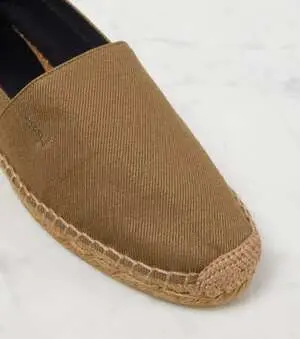Saint Laurent Cassandre Cotton Gabardine Espadrilles - Brown