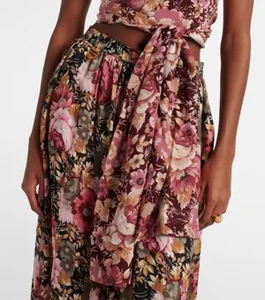 Chloé Floral Crepe De Chine Crop Top
