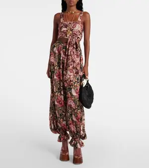 Chloé Floral Crepe De Chine Crop Top