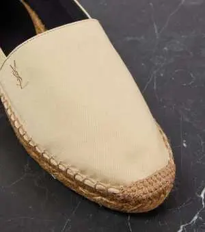 Saint Laurent Cassandre Cotton Gabardine Espadrilles - Beige