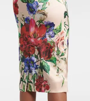 Dolce & Gabbana Floral Print Satin Midi Dress