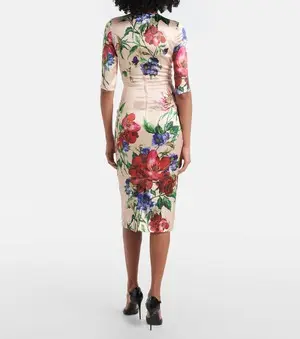 Dolce & Gabbana Floral Print Satin Midi Dress