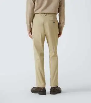 Burberry Cotton Gabardine Slim Trousers