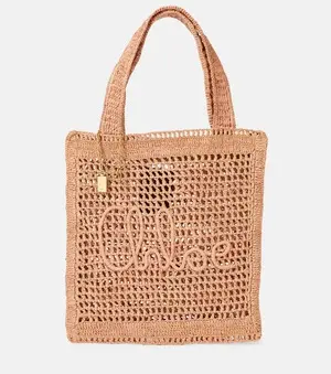 Chloé Raffia-effect Tote Bag - Beige