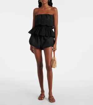 Posse Beryl Peplum Cotton Top - Black