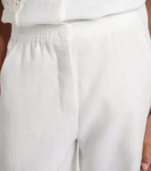 Dorothee Schumacher Embroidered Wide-leg Linen Trousers