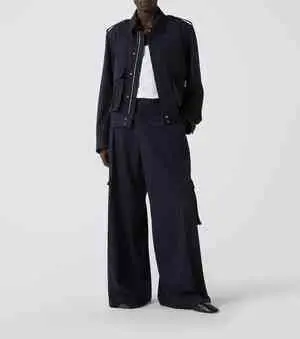 Dries Van Noten High-rise Wool Wide Leg Cargo Trousers