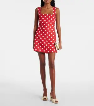 Posse Alice Polka-dot Linen Minidress