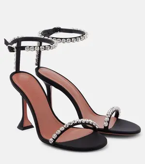 Amina Muaddi Gigi 95 Embellished Satin Sandals