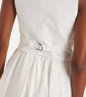 Brunello Cucinelli Cotton-blend Poplin Vest With Monili Applique