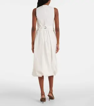 Brunello Cucinelli Cotton-blend Poplin Vest With Monili Applique