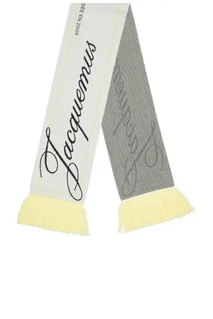 Jacquemus L'echarpe Liga Scarf In Yellow - Pale Yellow & Off White