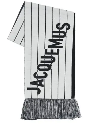 Jacquemus L'echarpe Liga Scarf In Black - Black & White