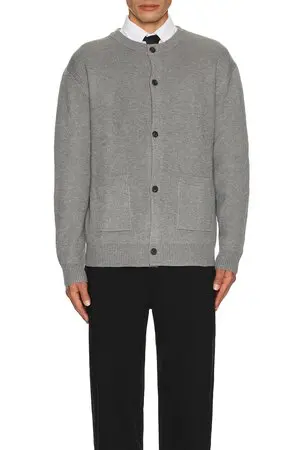 WAO Wool Blend Round Neck Cardigan