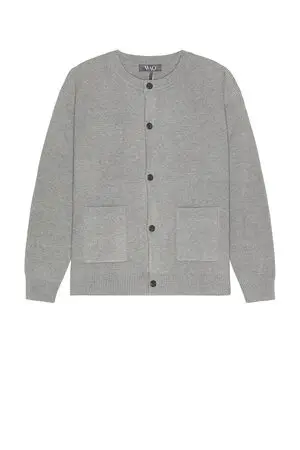 WAO Wool Blend Round Neck Cardigan