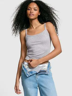 Pink Multi Rib Cami - Grey