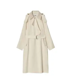 Cos Knitted-collar Trench Coat