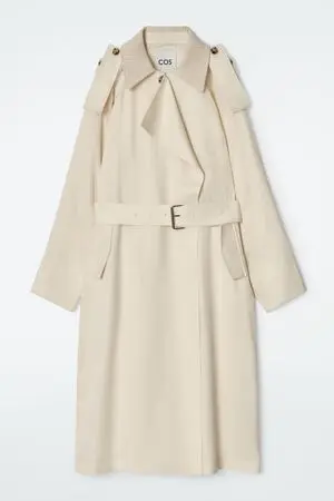 Cos Knitted-collar Trench Coat