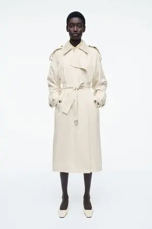 Cos Knitted-collar Trench Coat