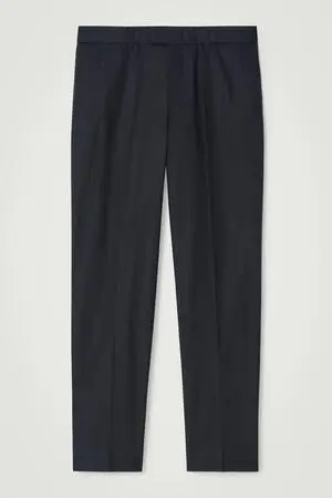 Cos Cotton Straight-leg Pants - Navy