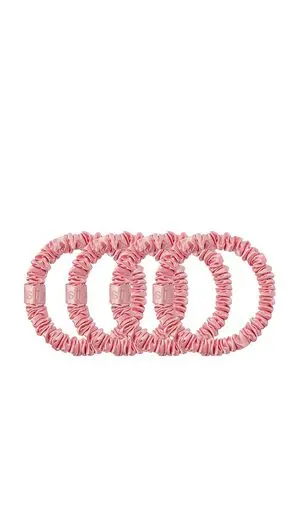 Slip Set Of 4 Skinny Scrunchies - Rose