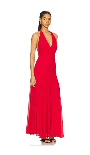 Bardot Halter Neck Maxi Dress