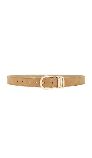 PETIT MOMENTS Polished Belt - Tan Suede & Gold