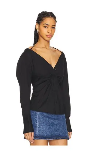 Good American Poplin Off Shoulder Top