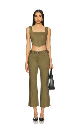 Simkhai Kateri Cropped Twill Bustier Top