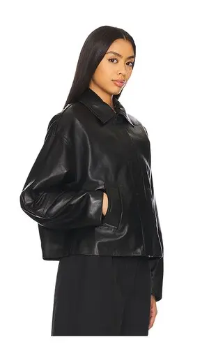 Simkhai Everli Cropped Leather Jacket