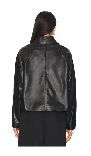 Simkhai Everli Cropped Leather Jacket