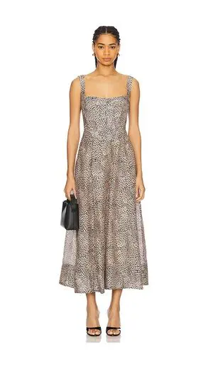 Bardot Lilah Corset Midi Dress - Brown