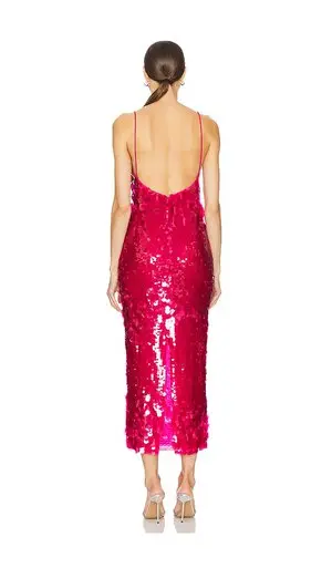 Retrofete Alana Sequin Embellished Midi Dress - Fuchsia