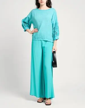 OTTOD'AME Wide-leg Crepe Pants - Blue