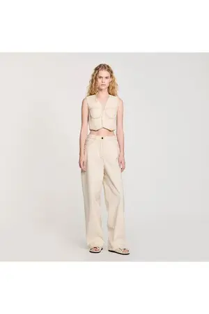 Sandro Denim Cropped Jacket