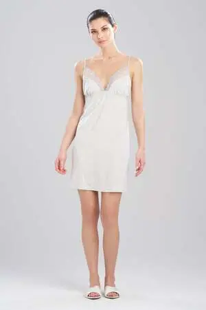 Natori Feathers Essentials Lenzing Ecovero Viscose Lace Applique Chemise - Gray