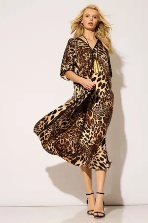 Natori Luxe Leopard Printed Kaftan - Neutral
