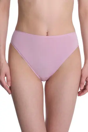 Natori Bliss Bare Cotton High Cut Brief - Red