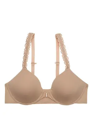 Natori Pure Luxe Convertible Front Close Contour Underwire Bra - Natural