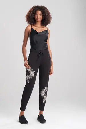 Natori Cocoon Embroidered Jogger Pants
