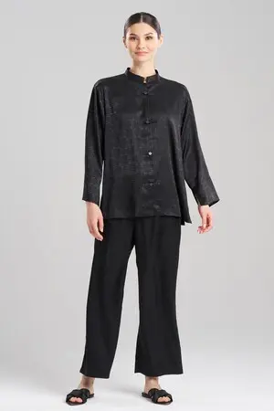 Natori Infinity Jacquard Mandarin Pj - Black