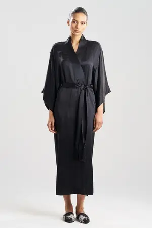 Natori Key Essentials Silk Robe - Black