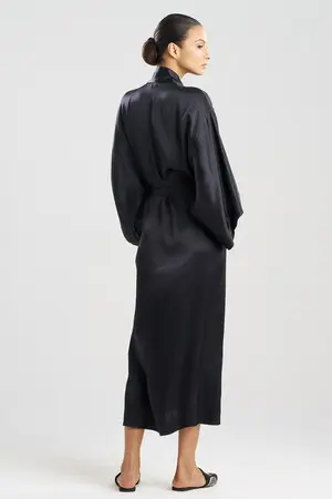 Natori Key Essentials Silk Robe - Black