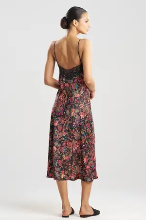 Natori Printed Charmeuse Slip Dress