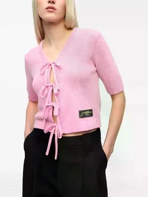 GANNI Short-sleeve Cardigan - Pink