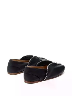 JW Anderson Zip-detail Leather Ballerina Flats